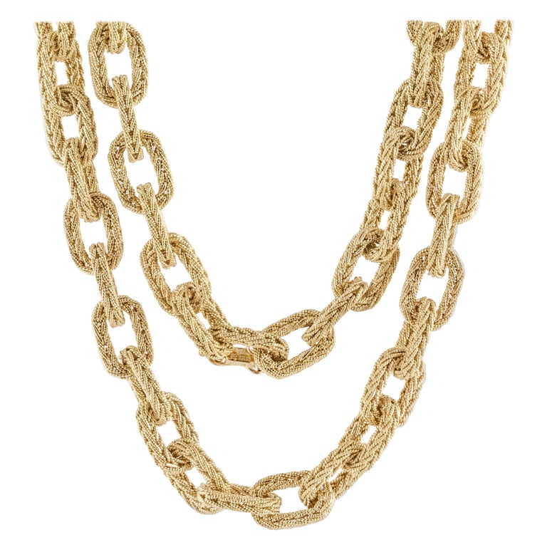 Woven Link Convertible Necklace in 18K Gold at 1stDibs
