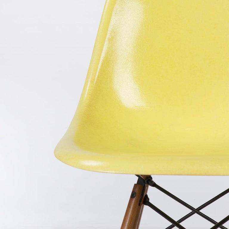 Yellow Herman Miller Eames DSW Dining Side Shell Chair at 1stDibs
