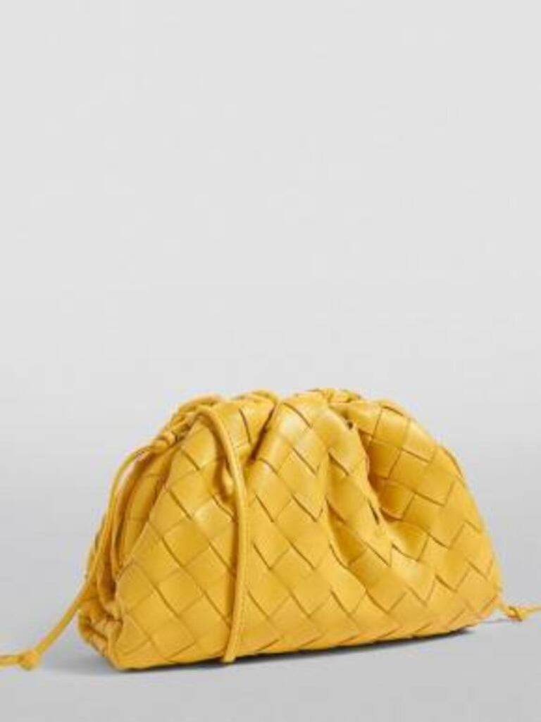 Yellow Intrecciato Leather Mini Pouch Bag For Sale at 1stDibs