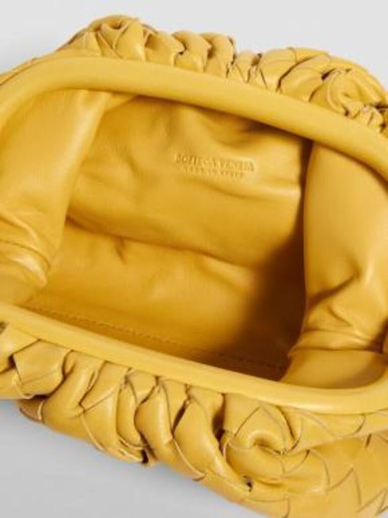 Yellow Intrecciato Leather Mini Pouch Bag For Sale at 1stDibs