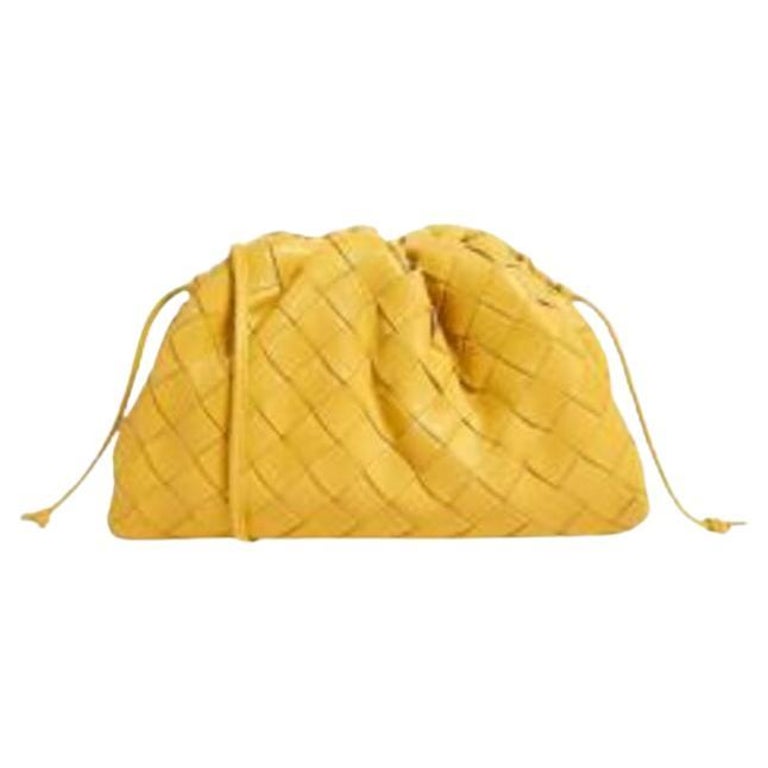 Yellow Intrecciato Leather Mini Pouch Bag For Sale at 1stDibs