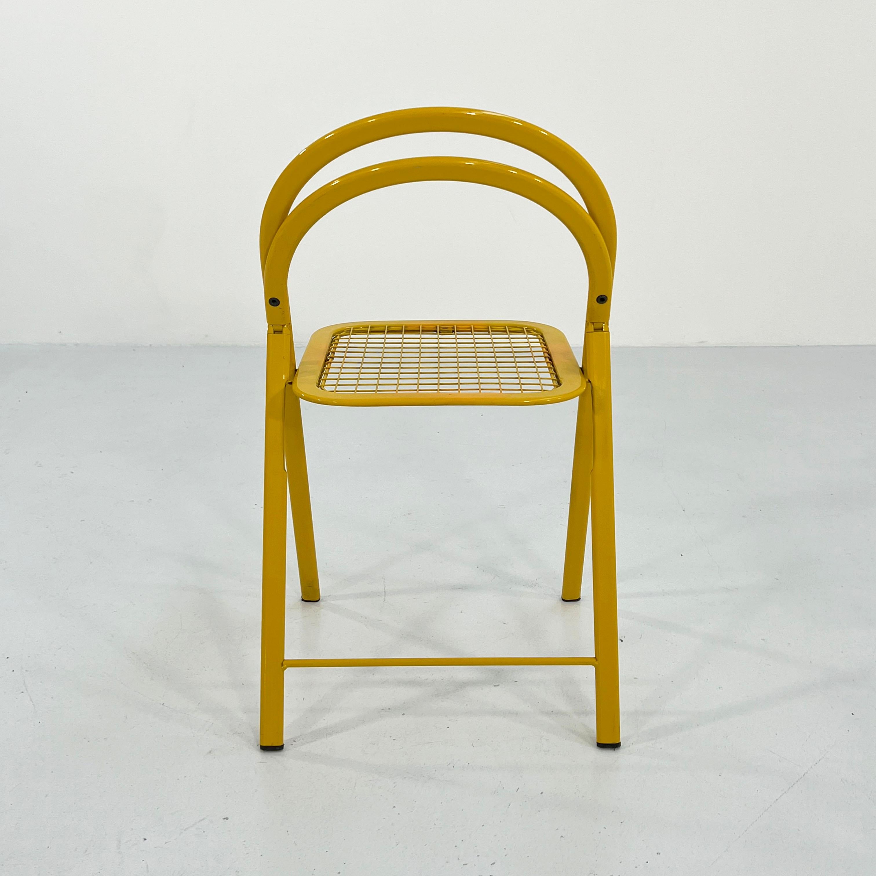 Yellow Italian Folding Chair in Metal, 1970s at 1stDibs
