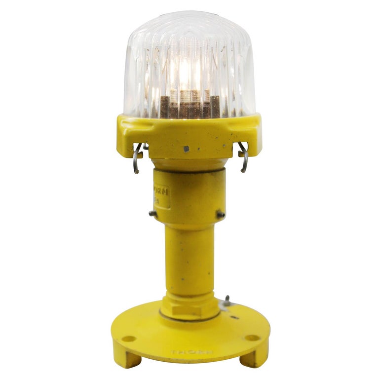 Yellow Metal Airport Runway Clear Glass Scone Floor Lights For Sale at ...
