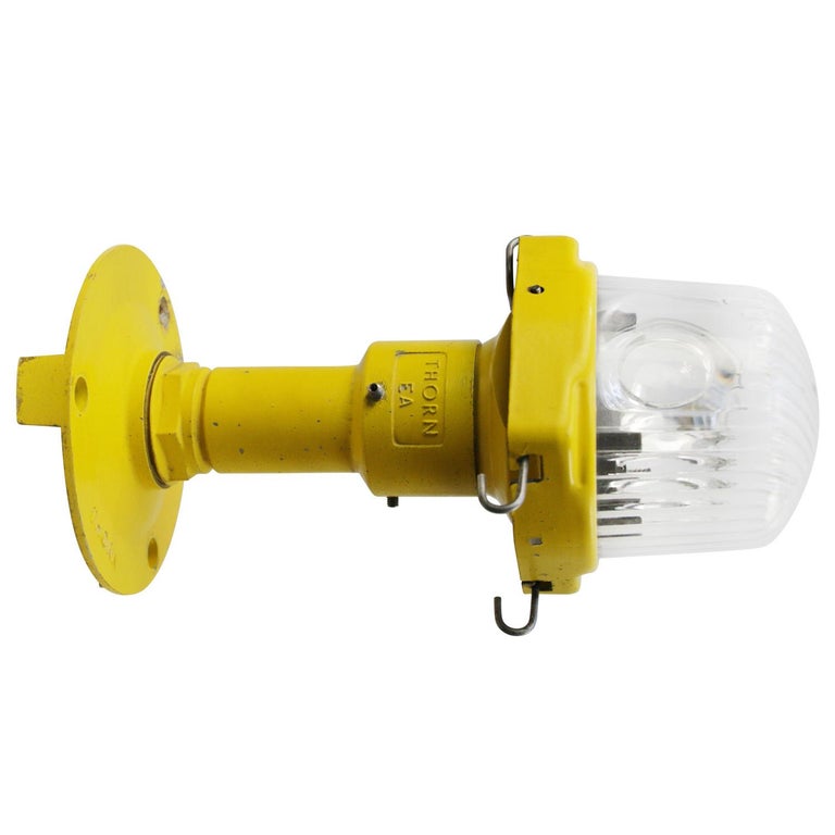Yellow Metal Airport Runway Clear Glass Scone Floor Lights For Sale at ...