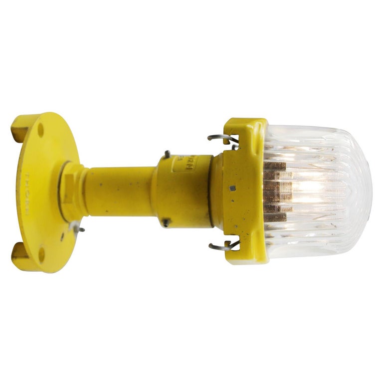 Yellow Metal Airport Runway Clear Glass Scone Floor Lights For Sale at ...