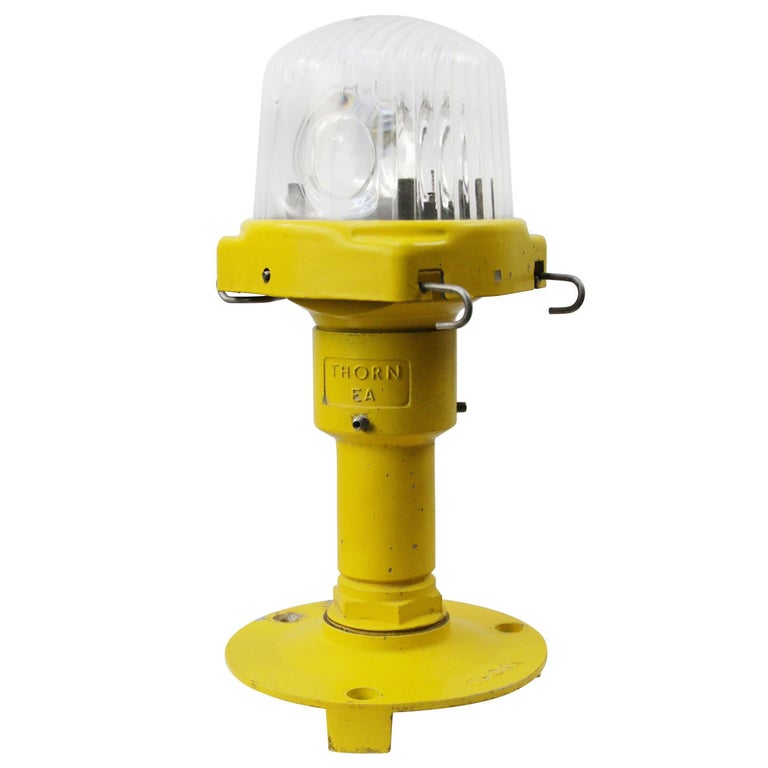 Yellow Metal Airport Runway Clear Glass Scone Floor Lights For Sale at ...