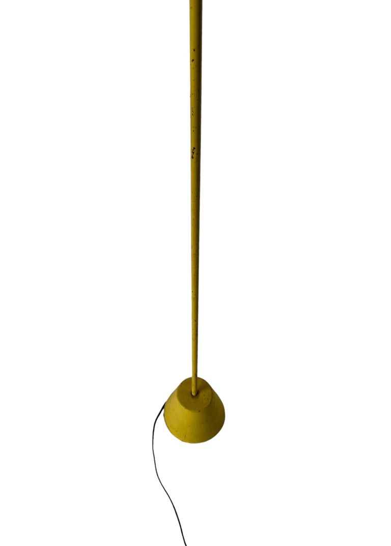 Yellow Minimalist Midcentury Modern Floor Lamp For Sale at 1stDibs