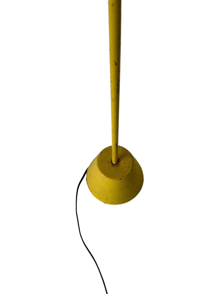 Yellow Minimalist Midcentury Modern Floor Lamp For Sale at 1stDibs