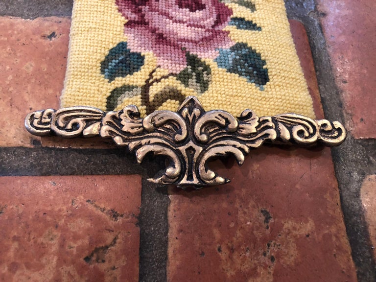 Antique Yellow Needlepoint Bell Pull For Sale at 1stDibs | bell pull ...