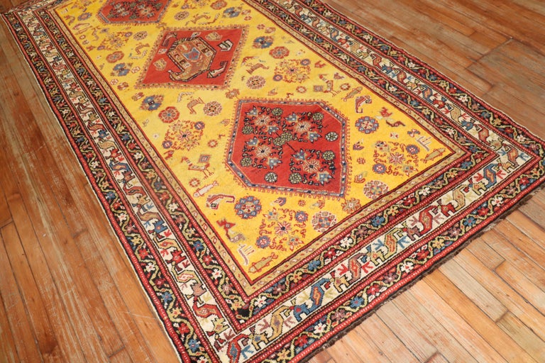 Yellow Northwest Persian Tribal Rug For Sale at 1stDibs