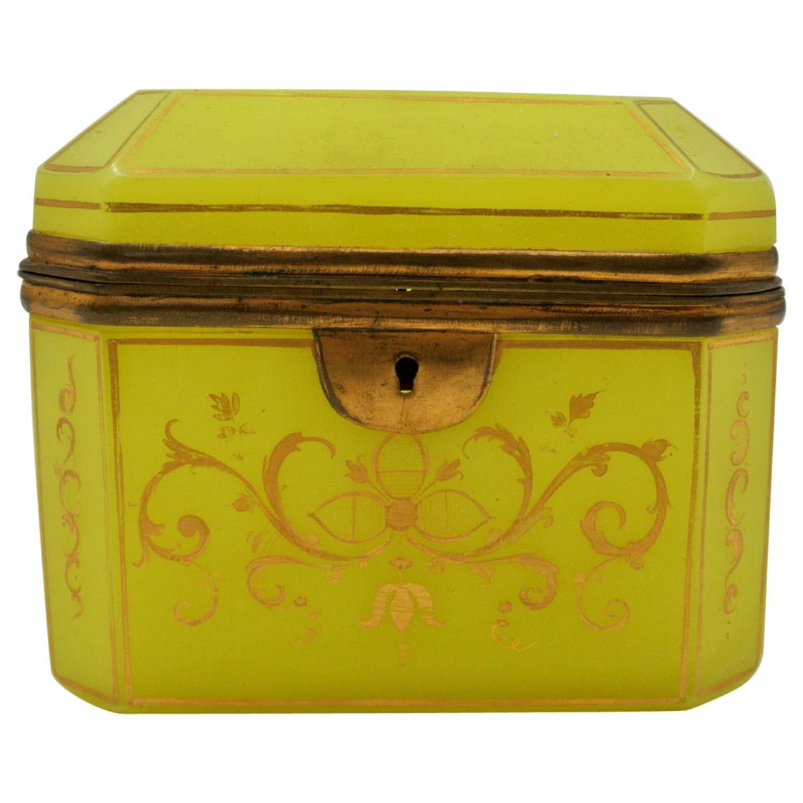 Yellow Opaline Box For Sale at 1stDibs