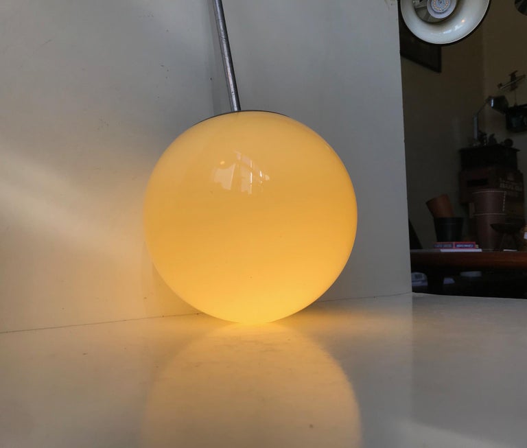 Yellow Opaline Glass Bauhaus Pendant Lamp from Lyfa, 1930s For Sale at ...