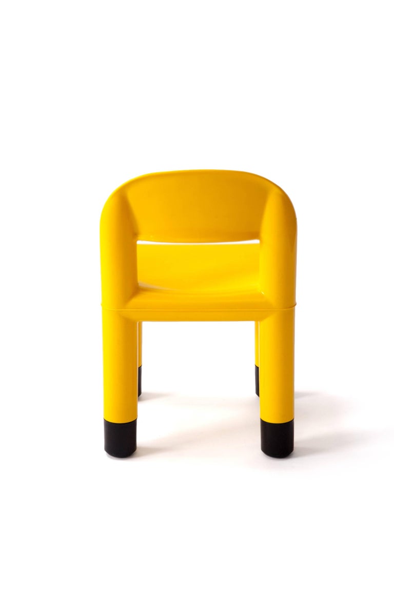 Yellow Plastic Child Chair, Vintage, Italy, 1980s For Sale at 1stDibs