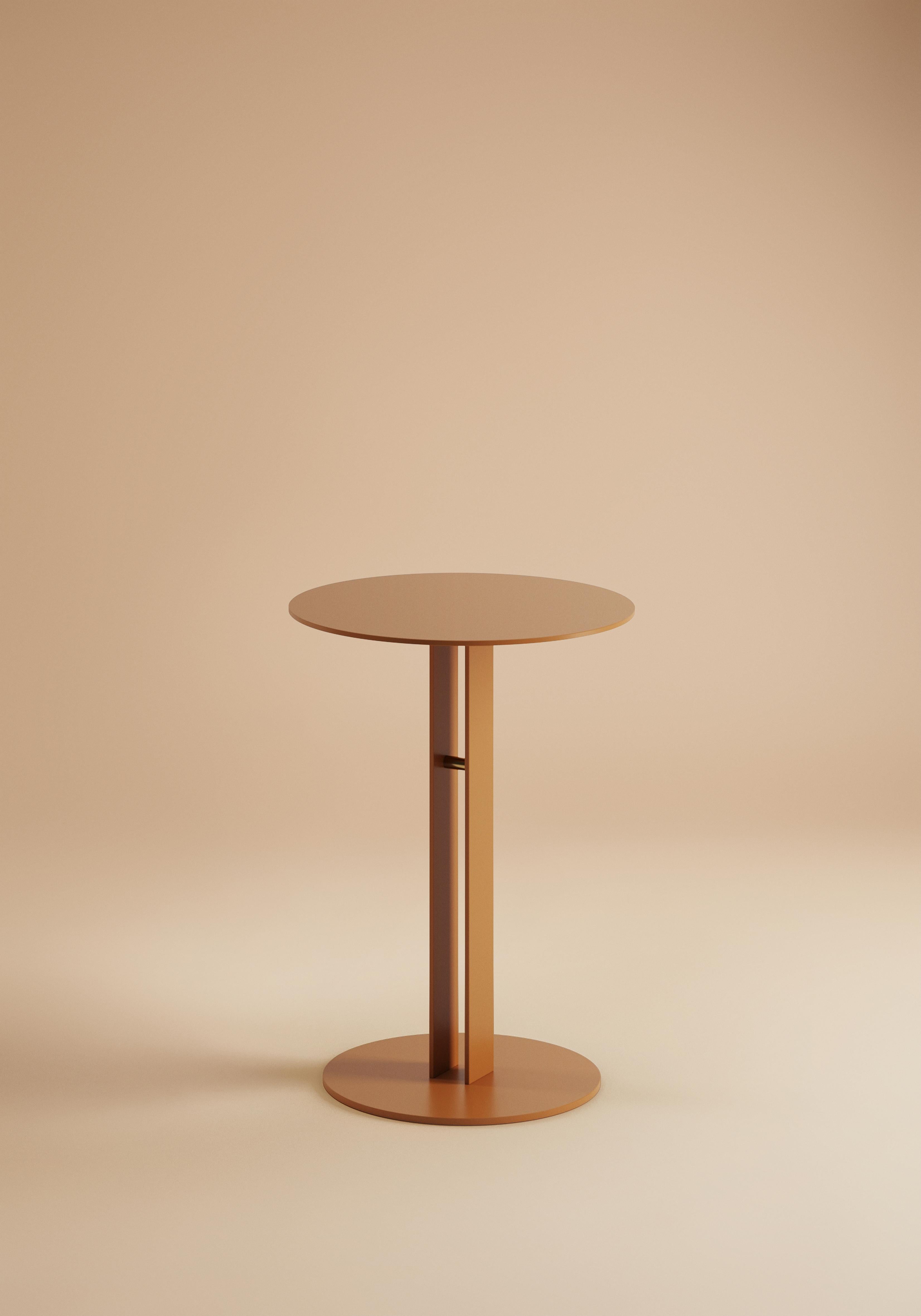 Yellow Portman Side Table in Steel with Brass Designed by Master for ...