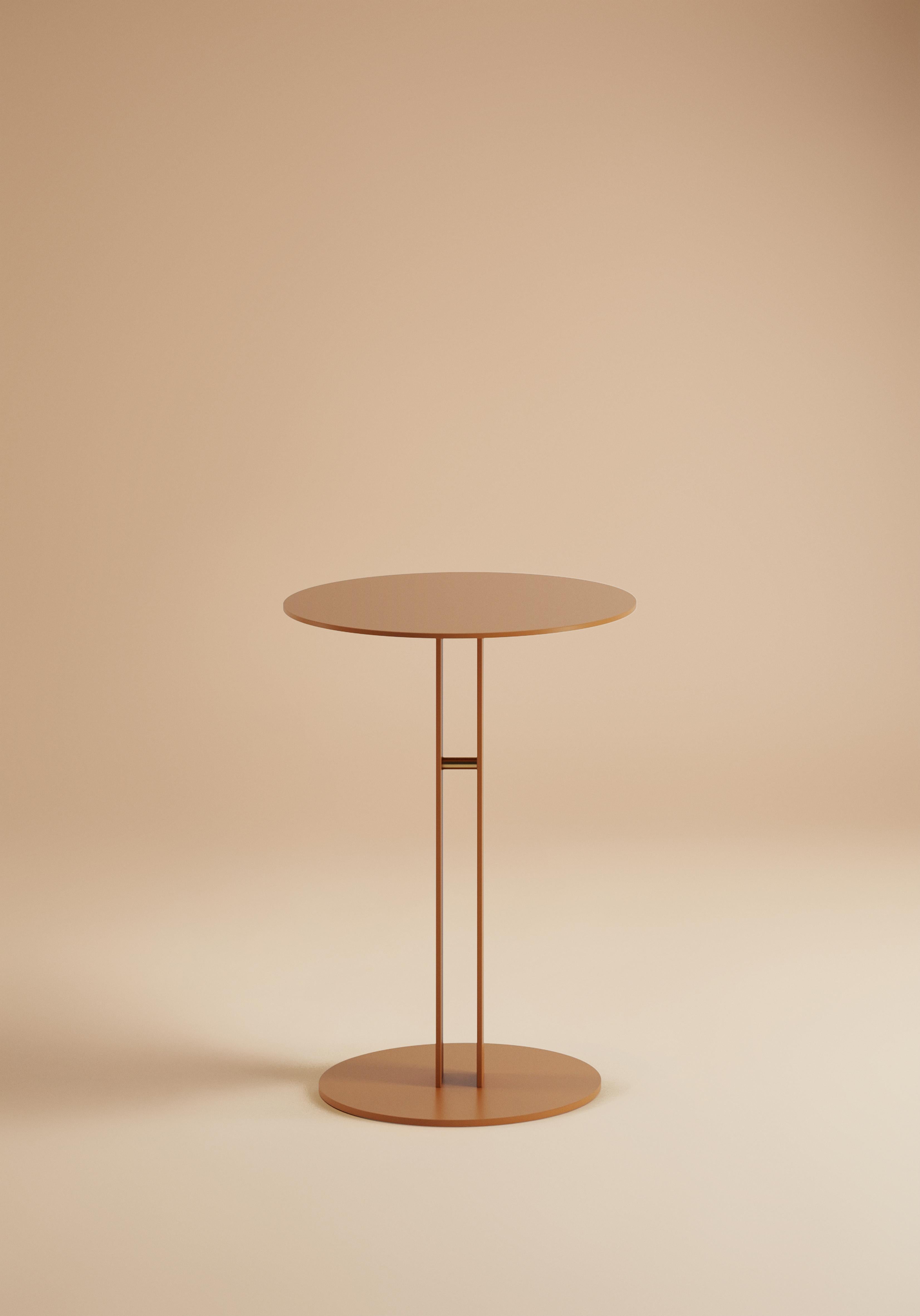 Yellow Portman Side Table in Steel with Brass Designed by Master for ...