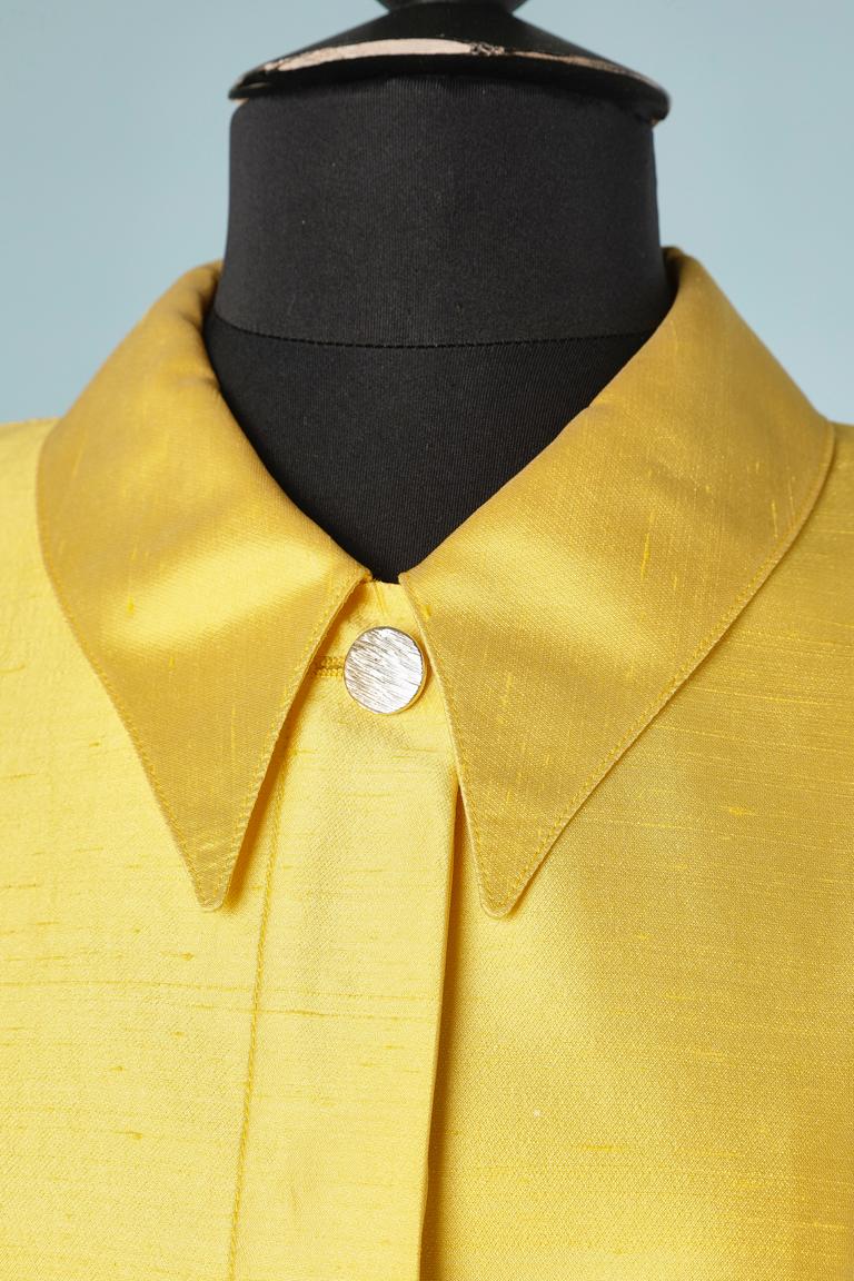 Yellow raw silk single breasted evening jacket Montana For Sale at 1stDibs