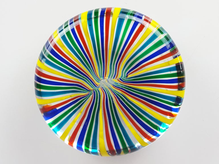 Yellow, Red, Blue, Green, and Teal Murano Glass Paperweights, 1970s ...