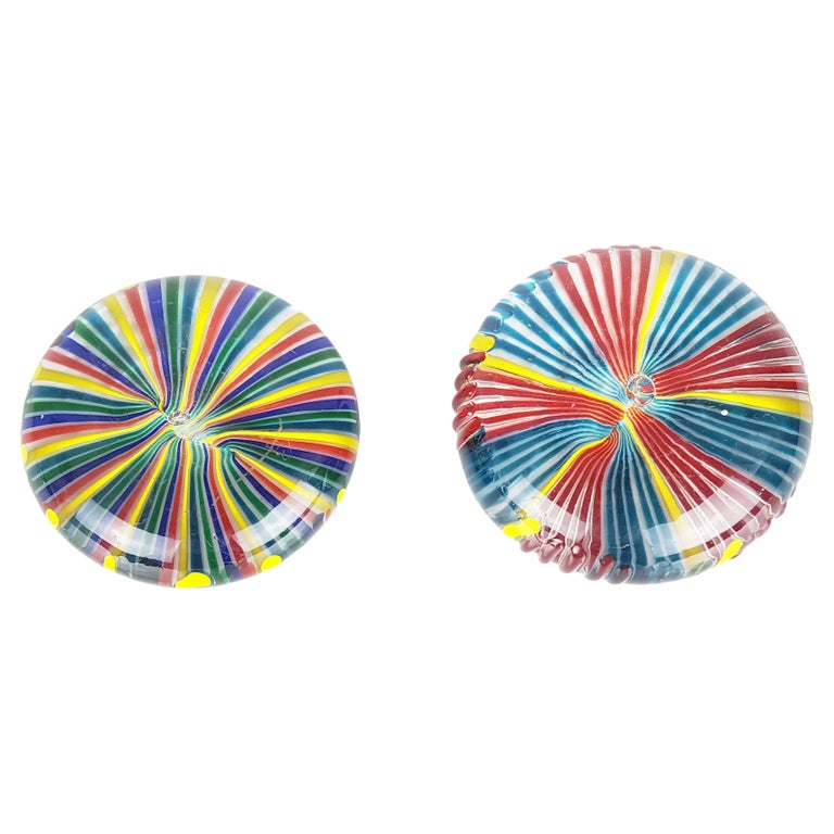 Yellow, Red, Blue, Green, and Teal Murano Glass Paperweights, 1970s ...