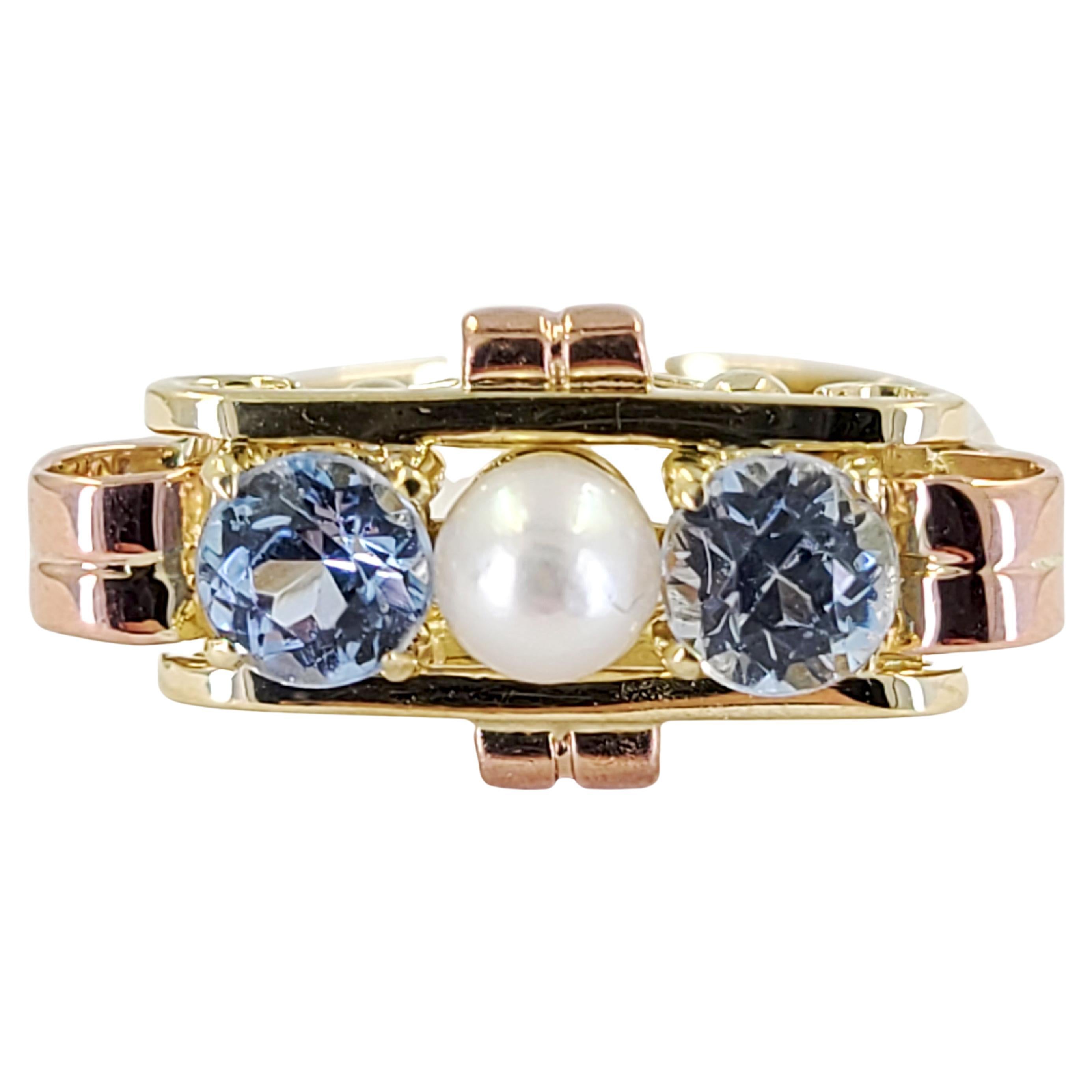 Retro Rose Gold Diamonds Ring For Sale at 1stDibs