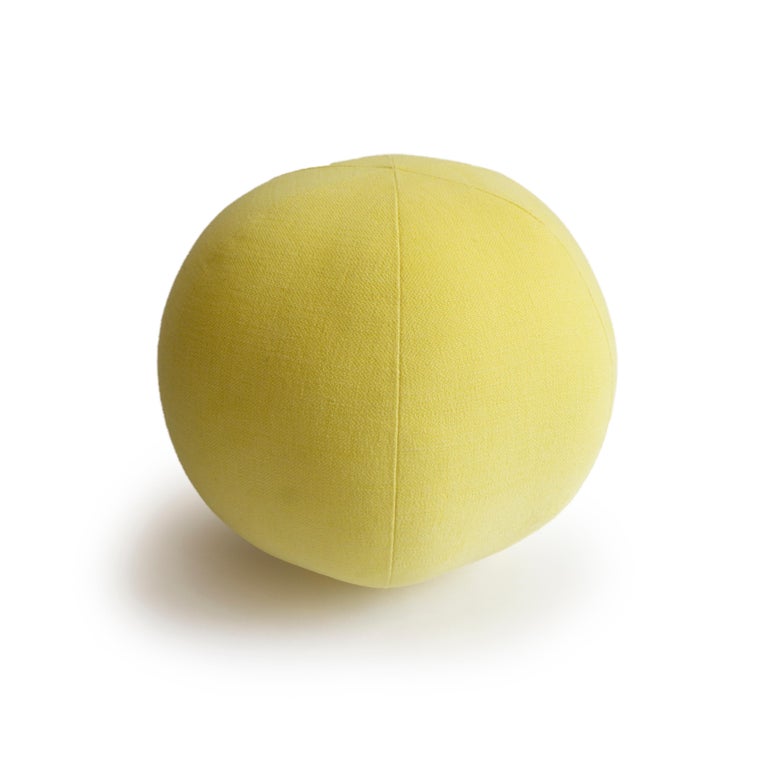 Yellow Round Ball Throw Pillow For Sale at 1stDibs