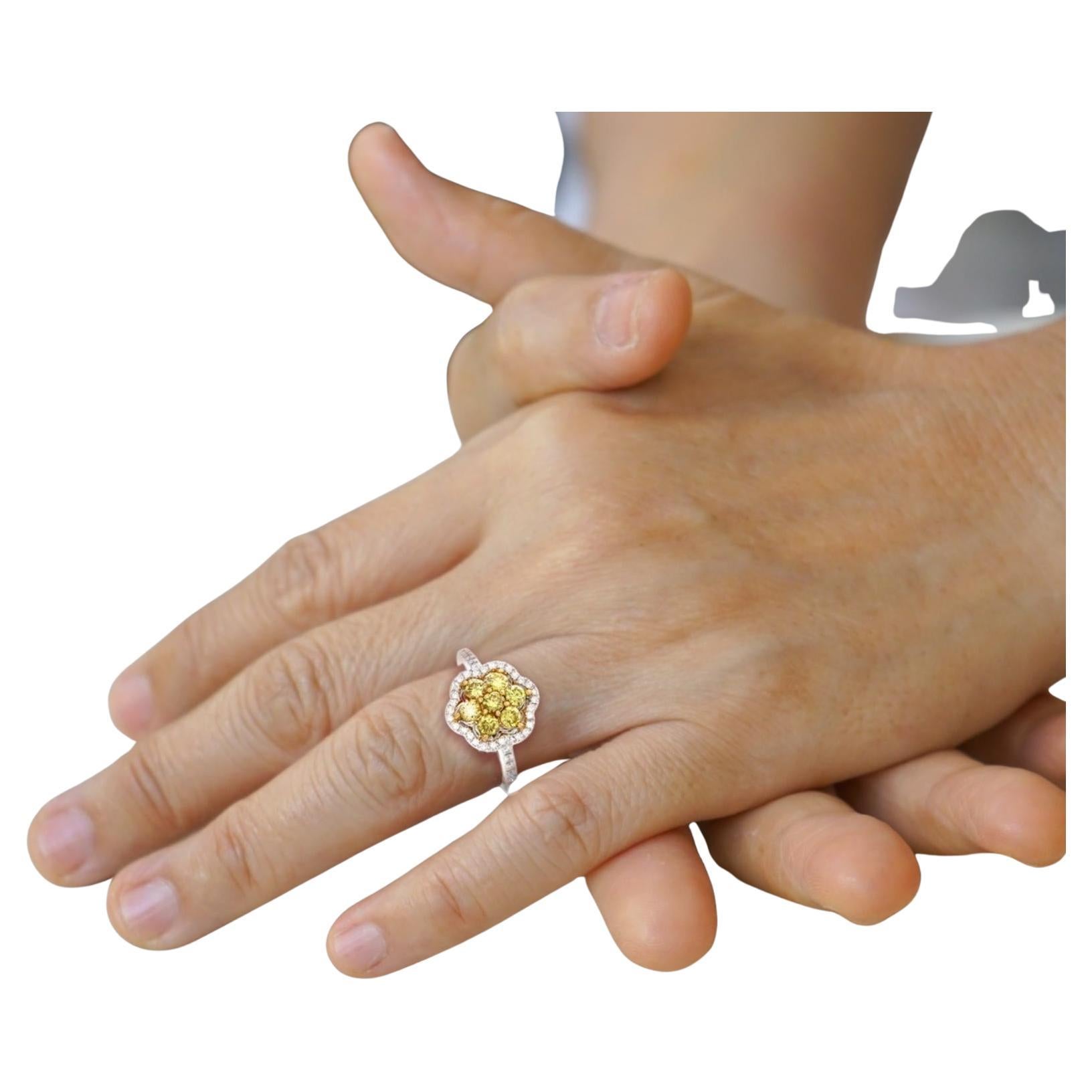 Yellow round shape ring For Sale at 1stDibs