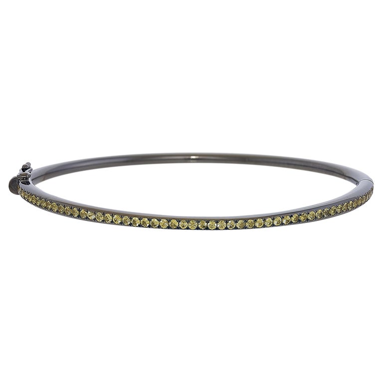Yellow Sapphire Bangle Set in 18 Karat Black Gold For Sale at 1stDibs
