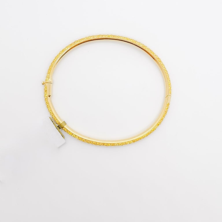 Yellow Sapphire Pave Bangle in 18k Yellow Gold For Sale at 1stDibs