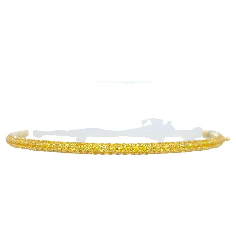 Yellow Sapphire Pave Bangle in 18k Yellow Gold For Sale at 1stDibs