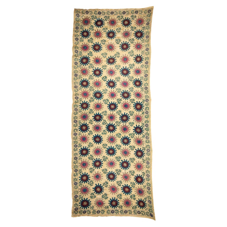 Yellow Suzani from Samarkand, Uzbekistan, 1960s-1970s For Sale at 1stDibs