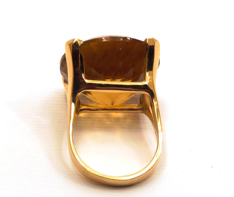 Yellow Topaz Grey Topaz Rock Crystal 18 Karat Rose Gold Cocktail Ring ...