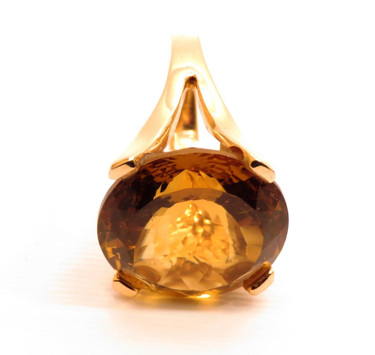 Yellow Topaz Grey Topaz Rock Crystal 18 Karat Rose Gold Cocktail Ring ...