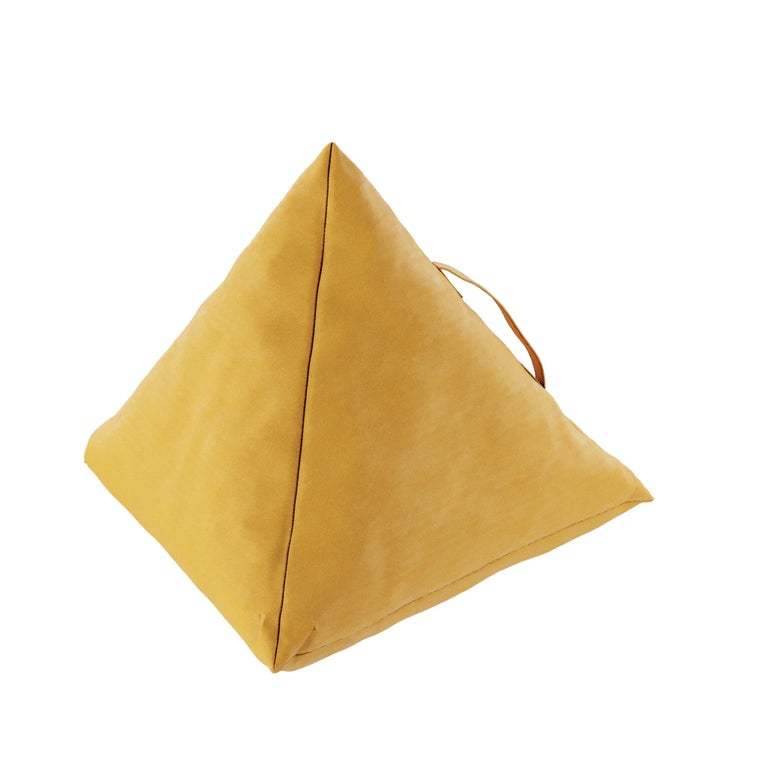 Yellow Triangle Shaped Pillow, Modern Decorative Eye-Catching Cushion ...