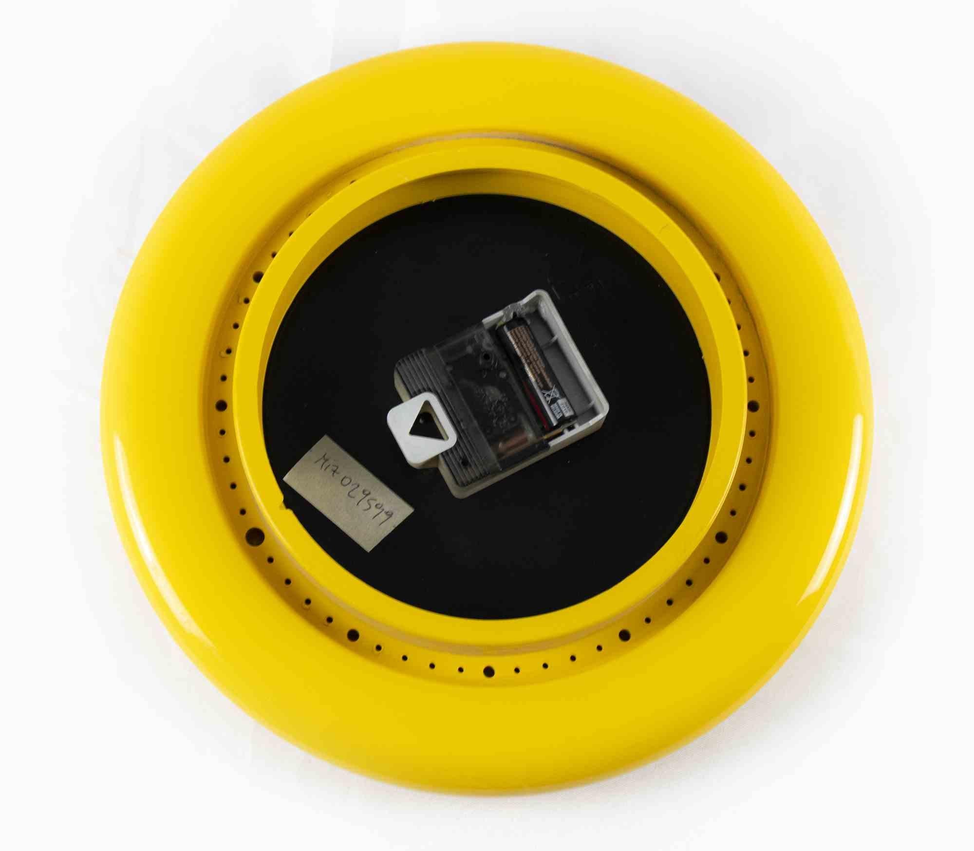 Yellow Vintage Clock, 1980s For Sale at 1stDibs