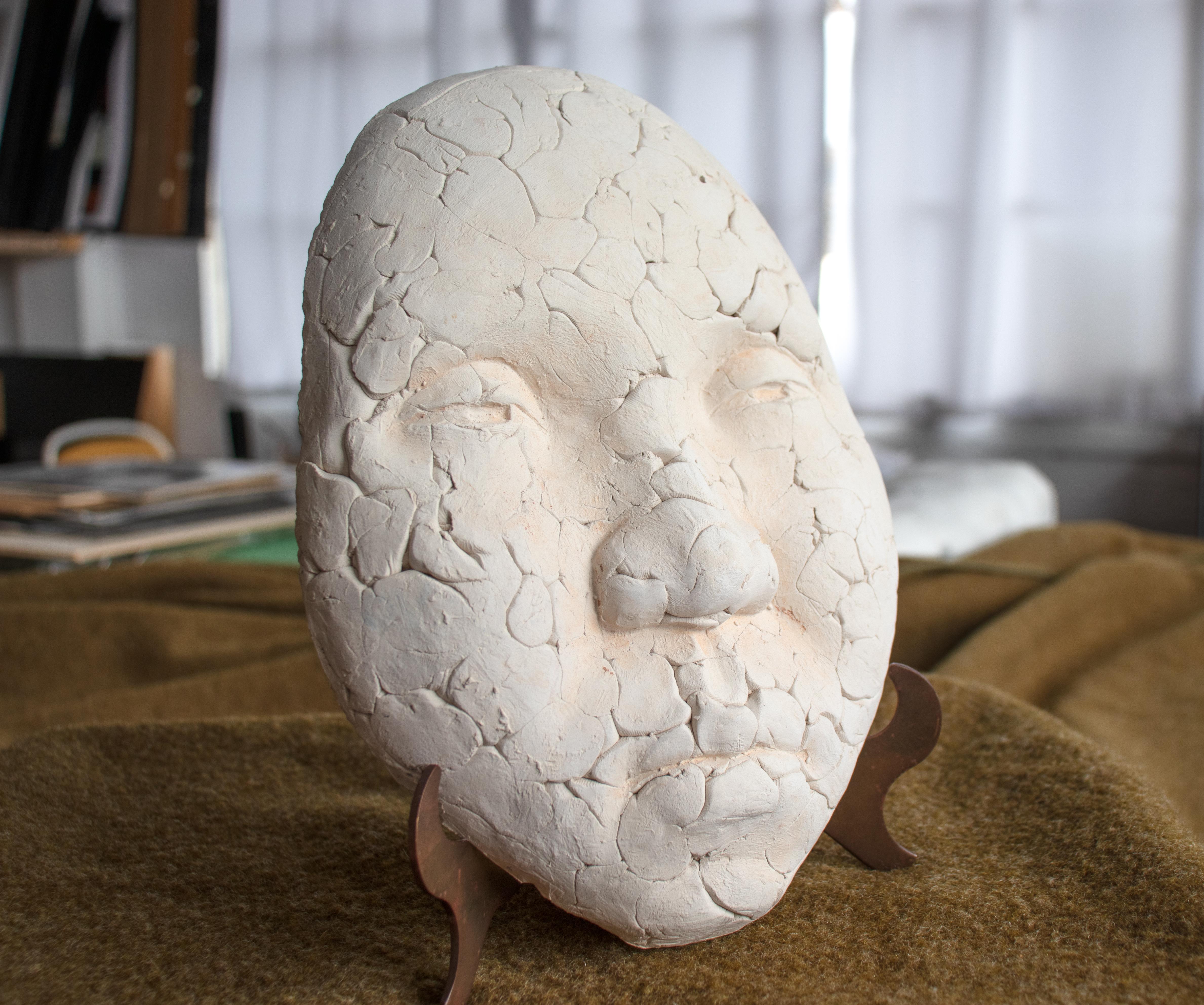 Yeon Koh Warner - Mosaic-Style Mask 20th Century Terracotta Sculpture ...