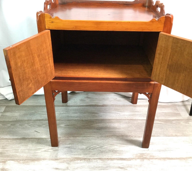 Yew Wood Cabinet on Frame with Gallery Top For Sale at 1stDibs