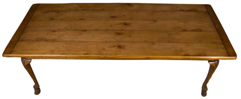 Yew Wood Farm Style Dining Room Table on Horse Hoof Legs For Sale at ...