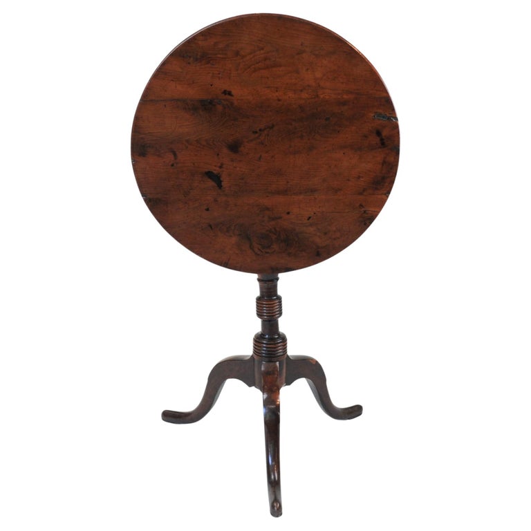 Yew Wood Tripod Table For Sale at 1stDibs