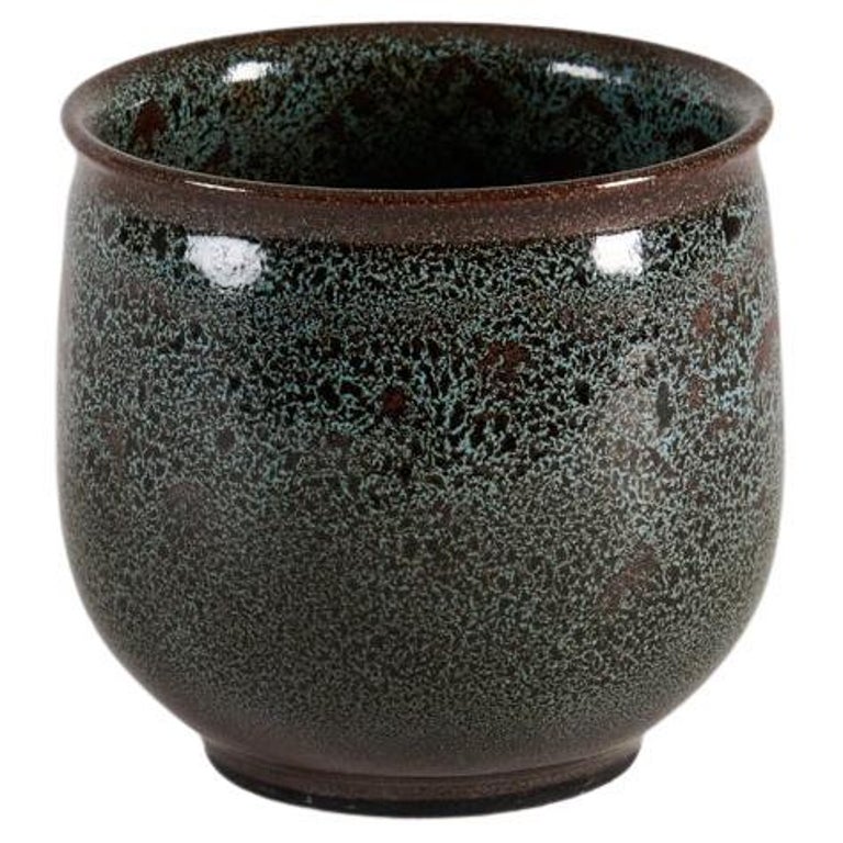 Yngve Blixt, Vase in Blue Speckled Glaze, Sweden, 1975 For Sale at 1stDibs