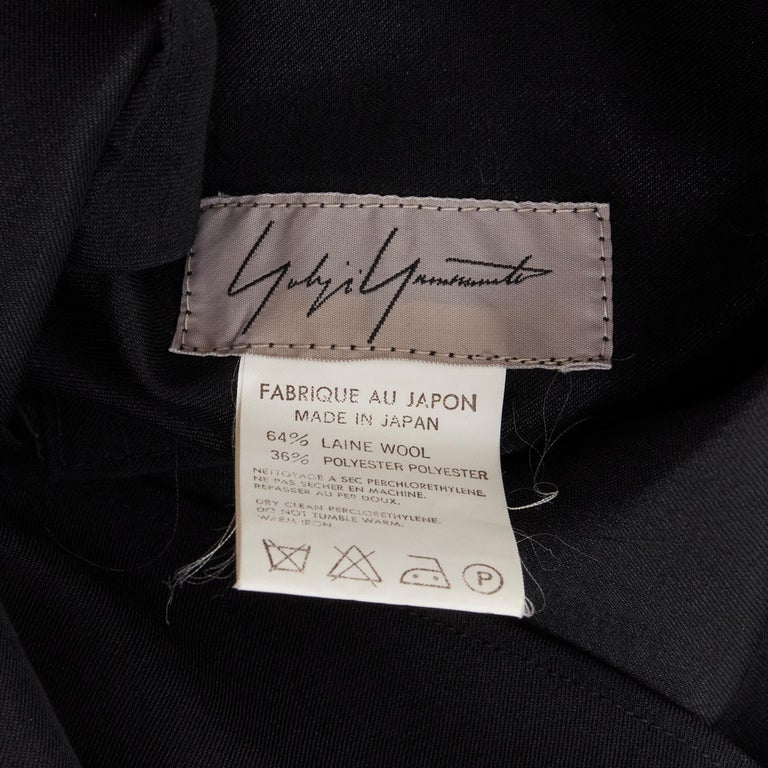 YOHJI YAMAMOTO 1980's Vintage black wool apostolnik wimple headscarf ...