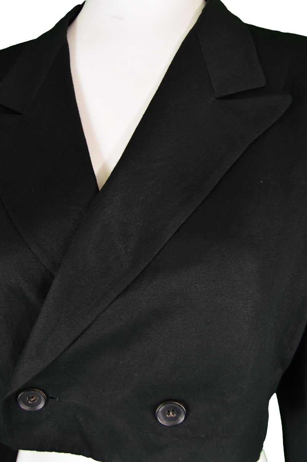 Yohji Yamamoto 80s Black Minimalist Shoulder Pads Womens Blazer Jacket ...