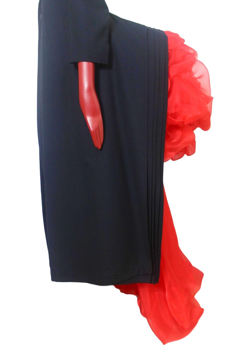 Yohji Yamamoto Original 1995 Bustle Coat with Red Tulle Bustle For Sale ...
