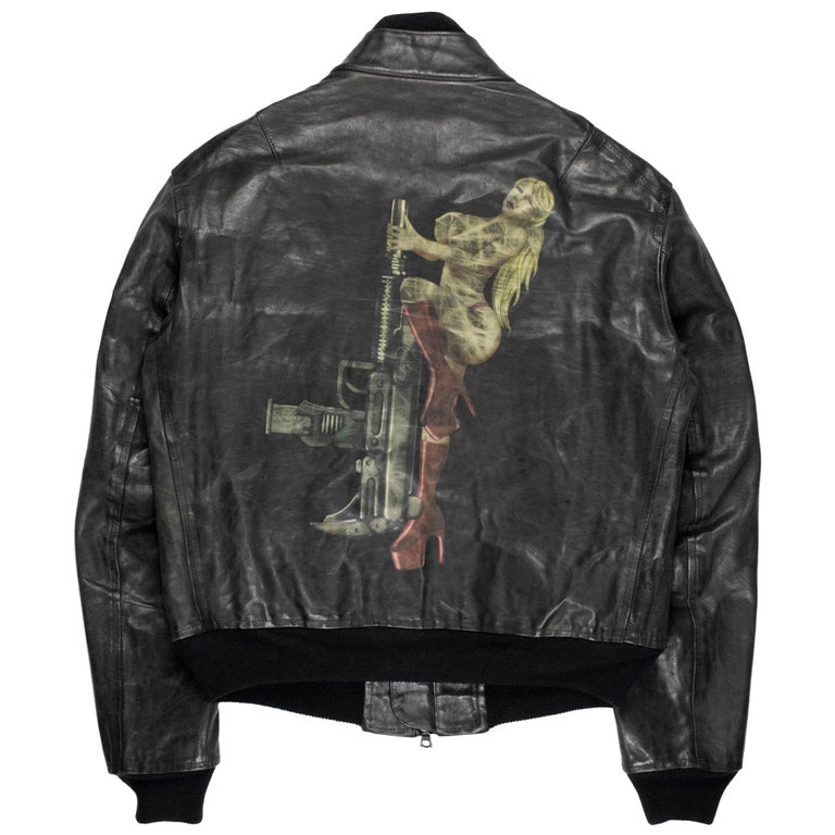 Yohji Yamamoto Y's x Justin Davis AW2009 Pin-Up Girl Leather Jacket at ...