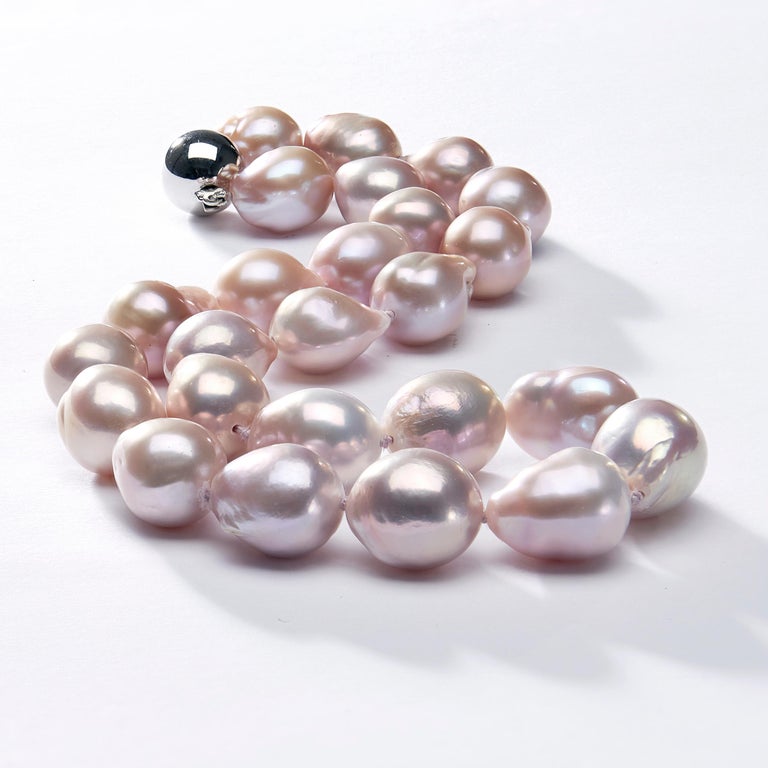 Yoko London Baroque Natural Colour Pink Freshwater Pearl Necklace In