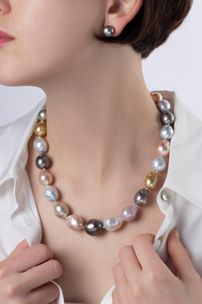 Yoko London Baroque Tahitian South Sea And Pink Freshwater Pearl