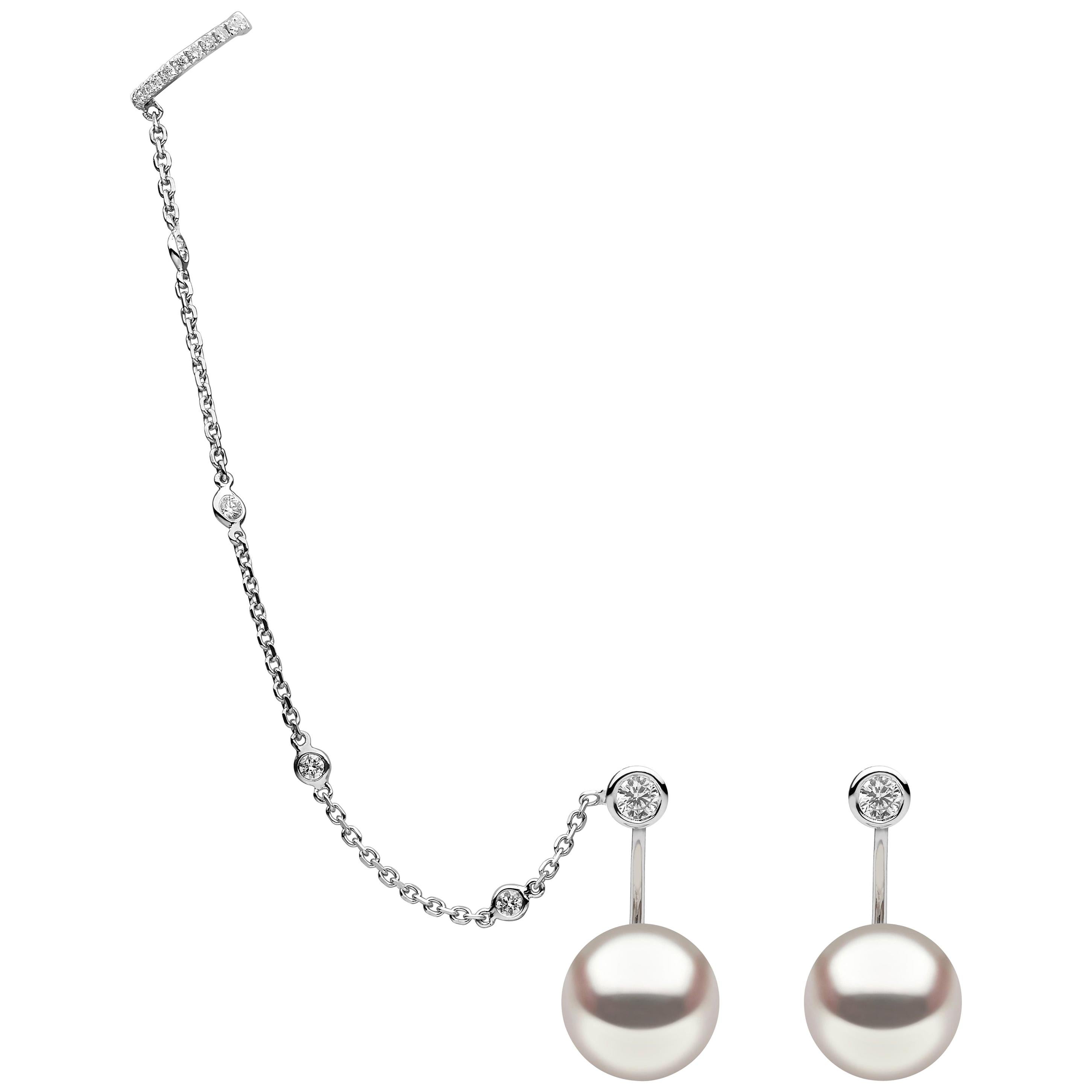 Yoko London Akoya Pearl and Diamond Earrings Set in 18 Karat White Gold ...