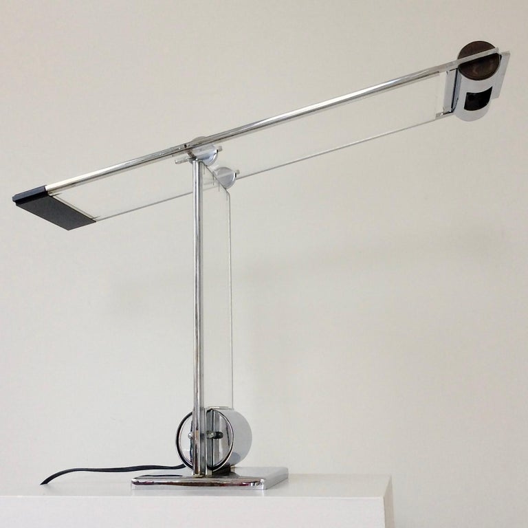 Yonel Lebovici Oblique Cristal Table Lamp, circa 1979, France For Sale ...