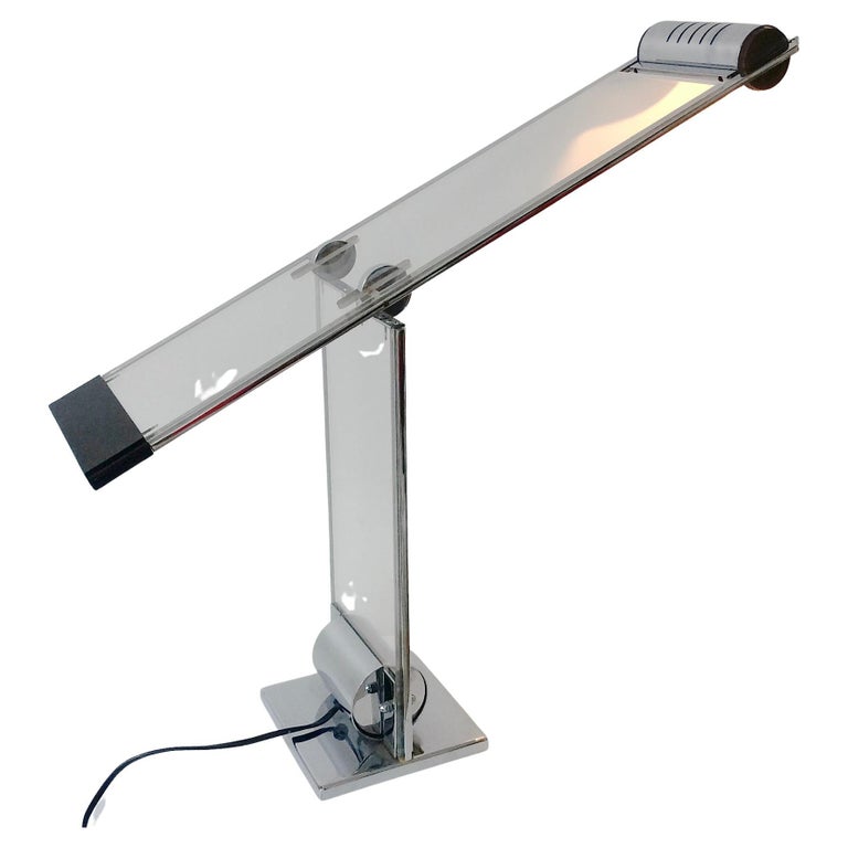 Yonel Lebovici Oblique Cristal Table Lamp, circa 1979, France For Sale ...