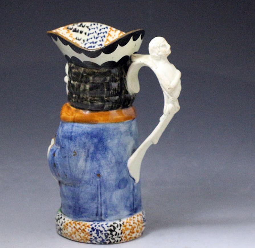 Yorkshire Pottery Toby Jug in Prattware Early 19th Century at 1stDibs
