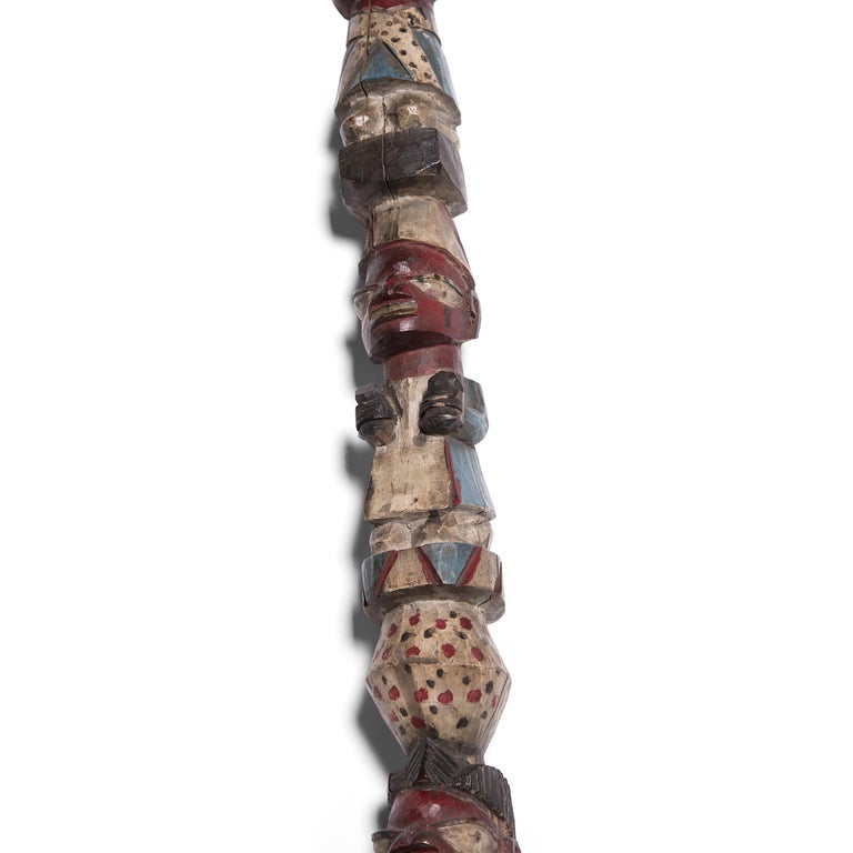 Yoruba Painted Veranda Post For Sale at 1stDibs