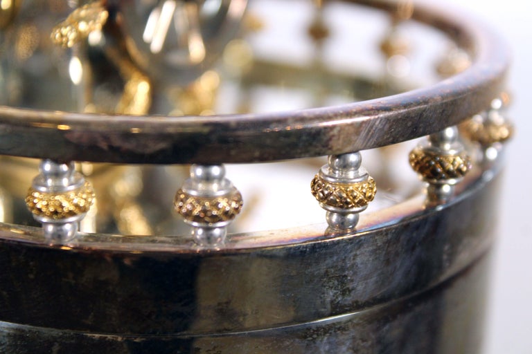 Yossi Swed Partial Gilt Silver Ship-Form Menorah 4/65 1992-1993 at 1stDibs